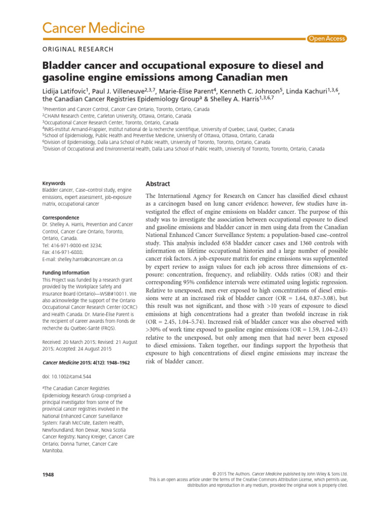 cancer de vegija y diesel | PDF | Carcinogen | Air Pollution