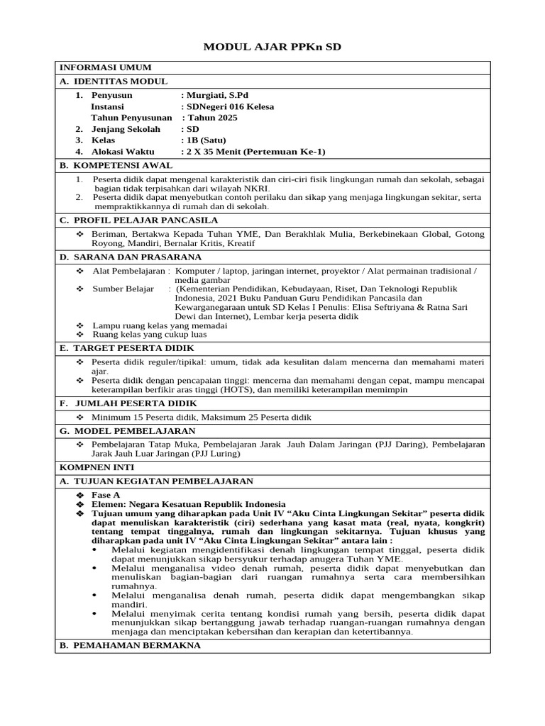 BAB 4 - PPKn Kls 1 (datadikdasmen.com) | PDF