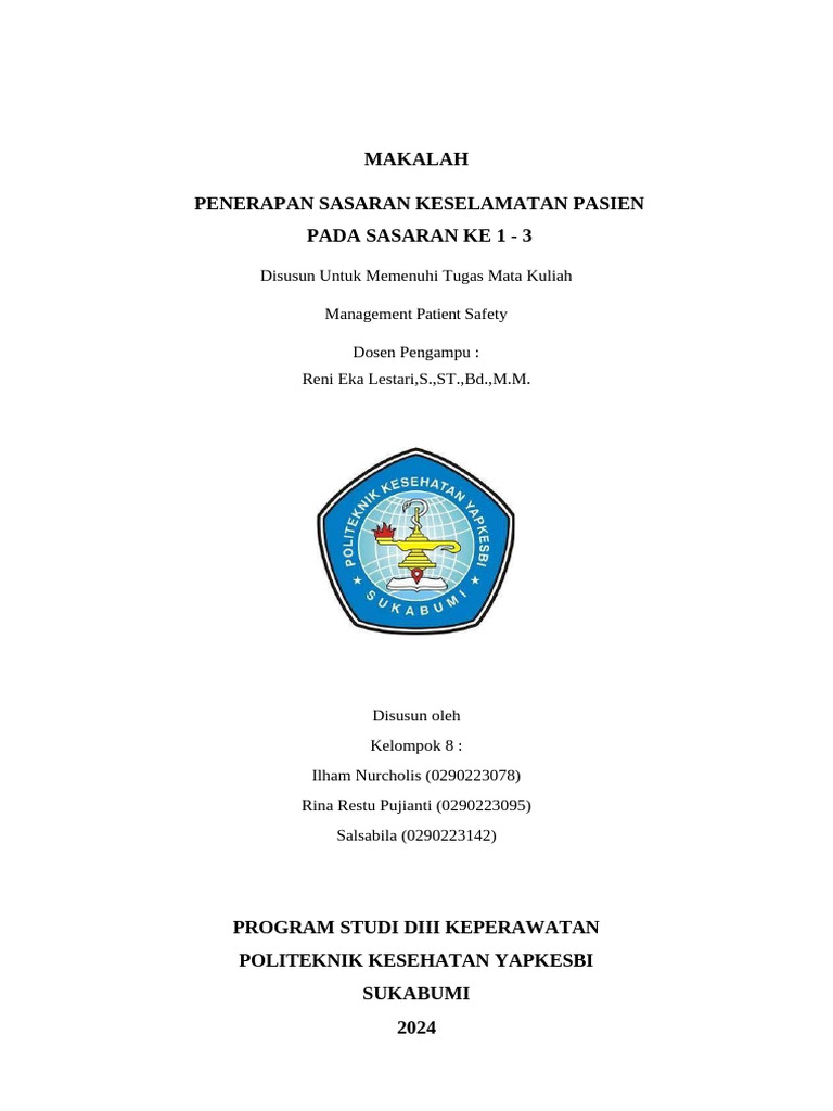 Makalah Manajement Patient Safety | PDF