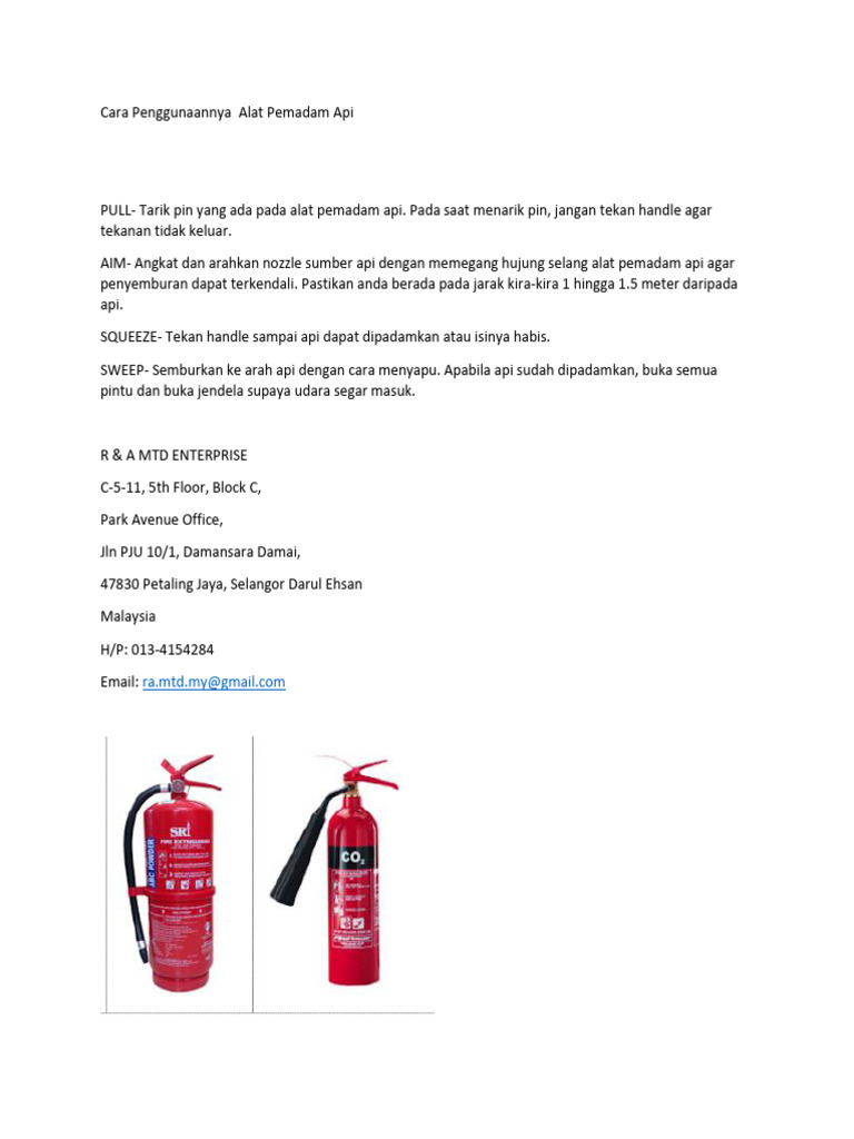 Panduan Penggunaan Alat Pemadam Api | PDF