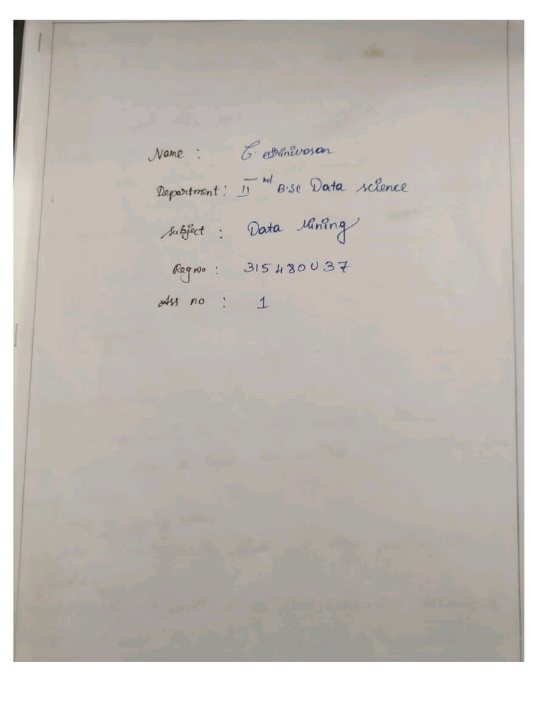 Data Mining Ass1 | PDF