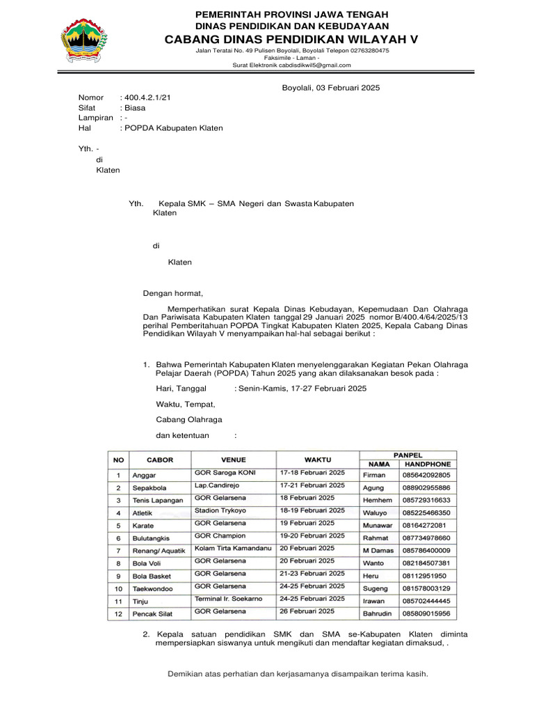 Popda Kla 2025 | PDF
