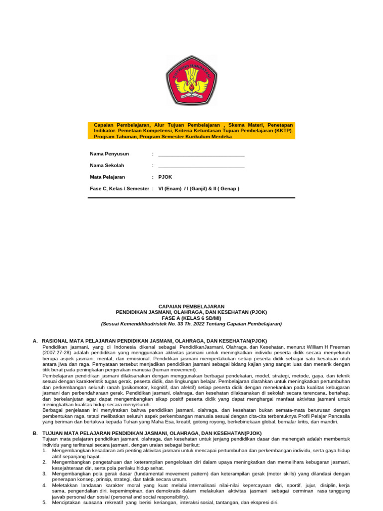 Cp-Atp Skema - Prota-Prosem Lengkap | PDF