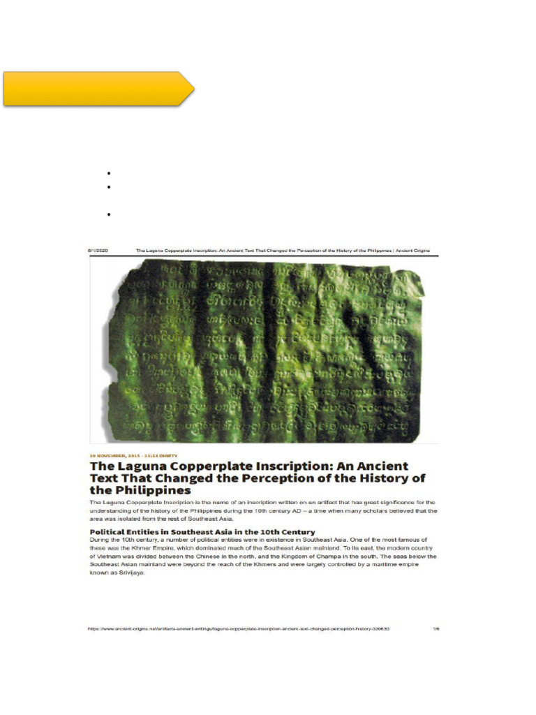 Laguna Copperplate: Historical Significance | PDF