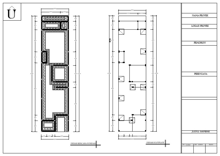 Rencana Pondasi Footplat Proyek | PDF