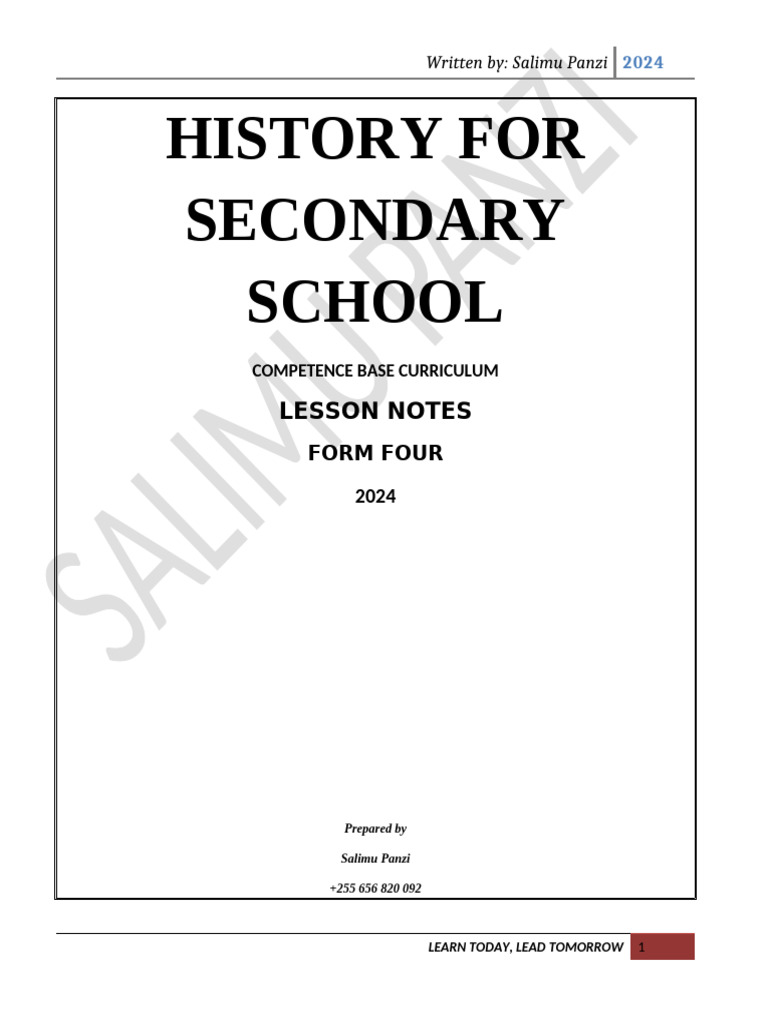 Salimu Panzi Form Four History Notes | PDF | Austria Hungary | Great ...