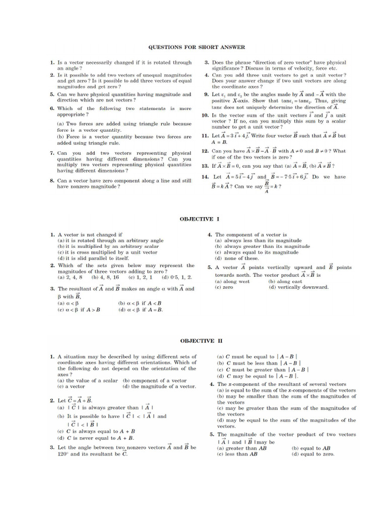 HCV_Vectors_Questions | PDF