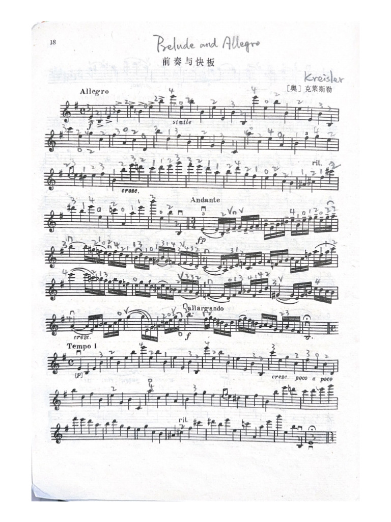 Praeludium and Allegro Sheet Music | PDF