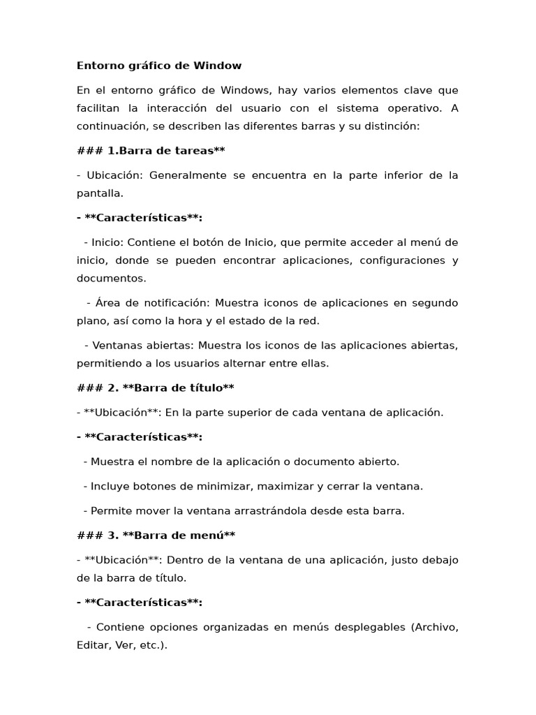 Tipos de Barras | PDF | Ventana (informática) | Interfaces gráficas de usuario