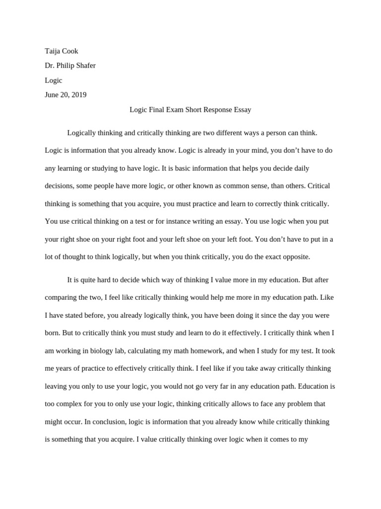 Logic Essay | PDF