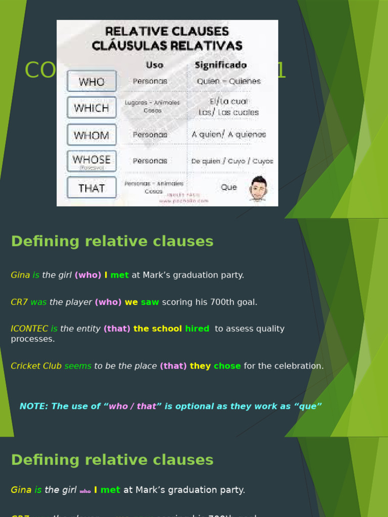 Day 25 - Relative Clauses - Complex Sentences (Students) | PDF | Syntax | Linguistics