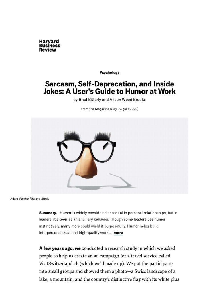 Sarcasm, Self-Deprecation, and Inside Jokes | PDF | Humour | Jokes