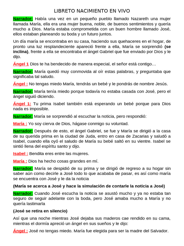 Libreto Nacimiento en Vivo | PDF | María, madre de Jesús | Reyes Magos