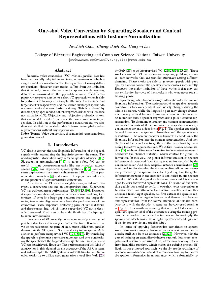 Voice Conversion by Separating Speaker | PDF | Data Compression | Speech Recognition