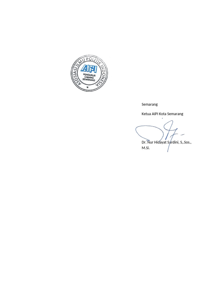 Stempel Dan TTD Ketua Umum | PDF