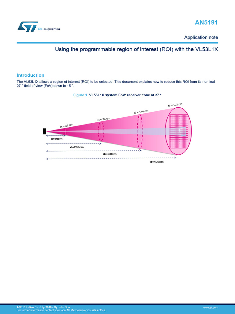 VL53L1X ROIs Details | PDF | Laser | Optics