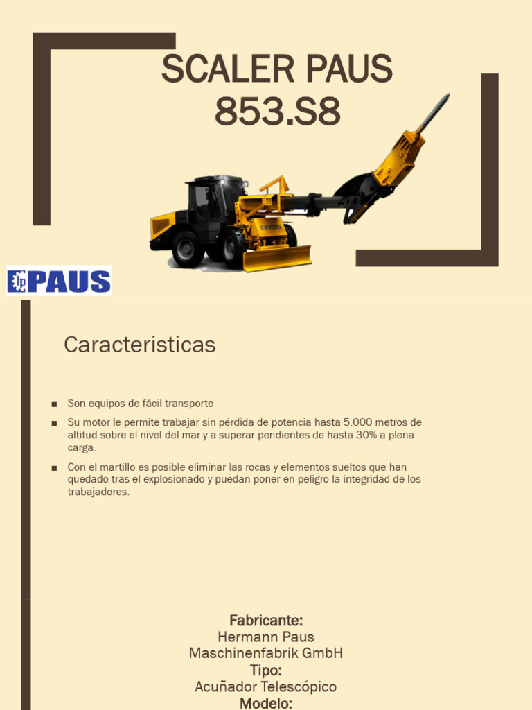 Especificaciones del Scaler Paus 853.S8 | PDF | Filtración | Eje