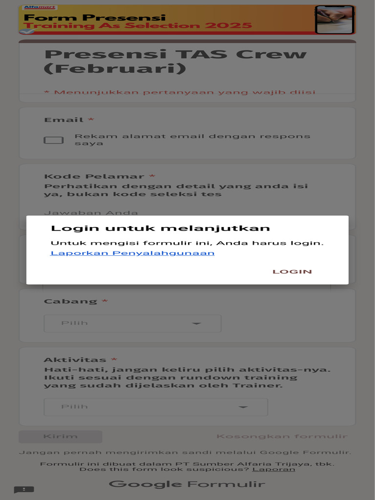 Presensi TAS Crew (Februari) | PDF