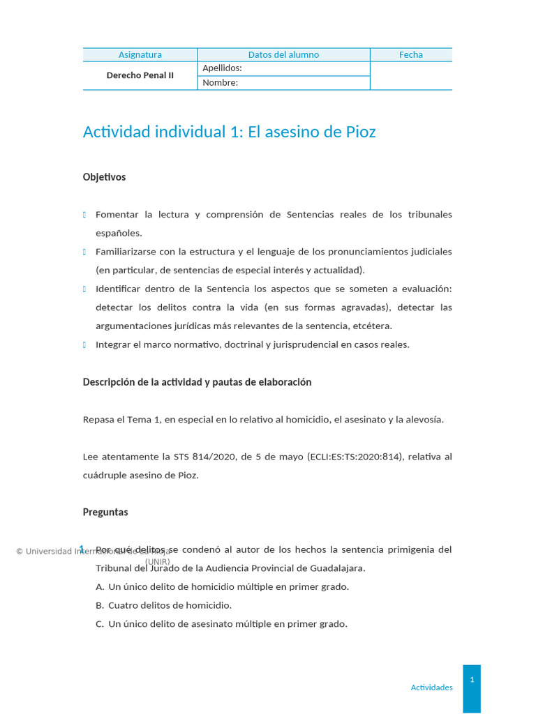 act1 | PDF | Asesinato | Homicidio