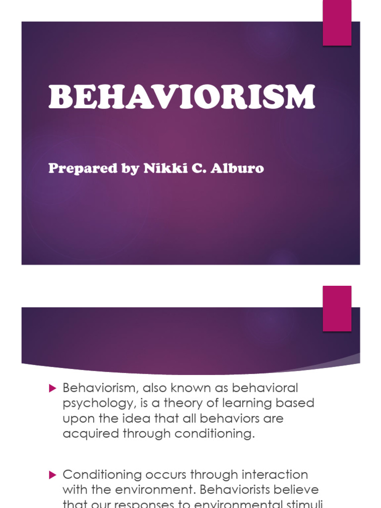 BEHAVIORISM | PDF | Classical Conditioning | Behaviorism