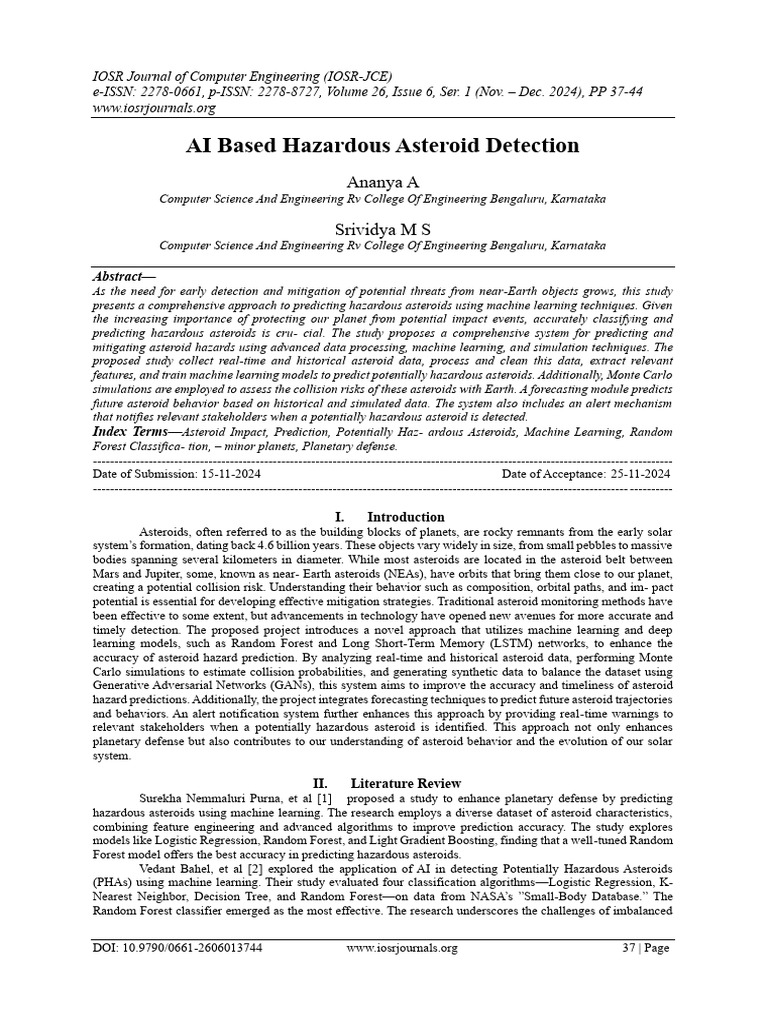 Asteroid Hazard Prediction | PDF | Machine Learning | Asteroid