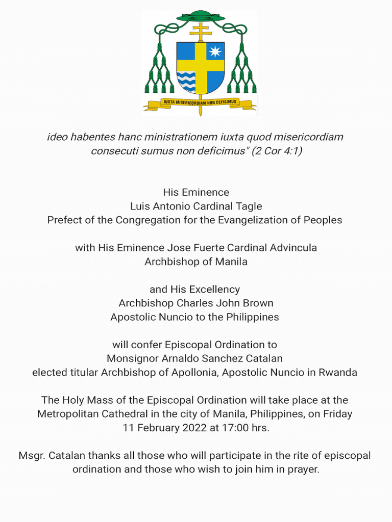 Notice of Episcopal Ordination by Email | PDF