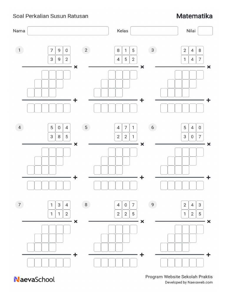 Matematika Perkalian Susun Ratusan 1738716942 | PDF