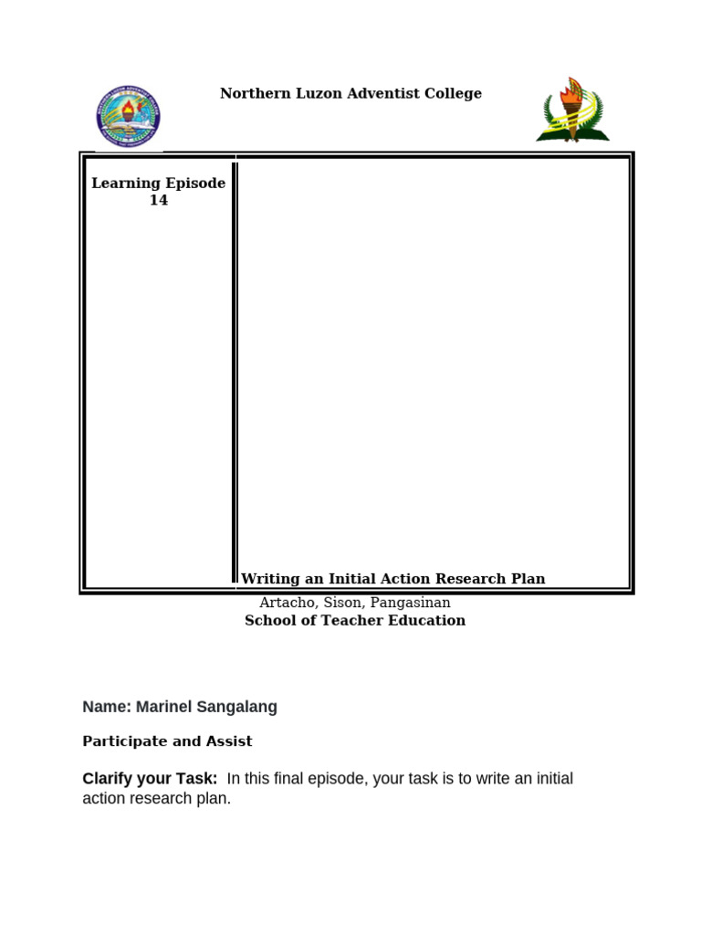 Episode 14 Writing An Initial Action Research Plan | PDF | Learning | Classroom