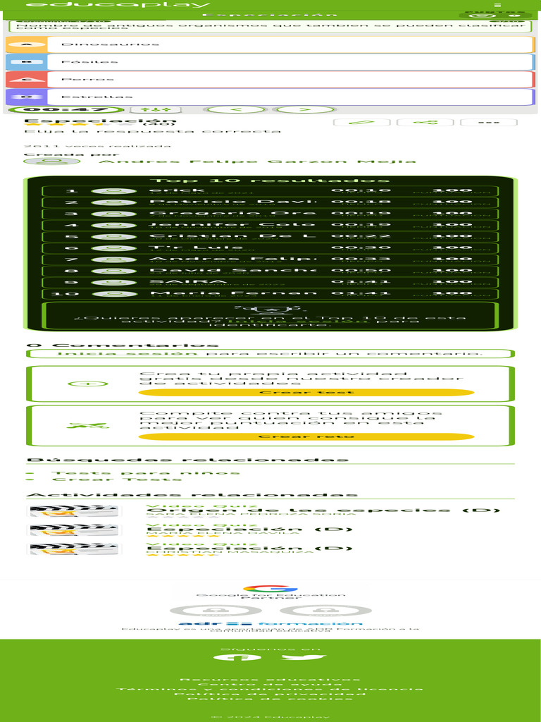 Test Especiación 19 | PDF