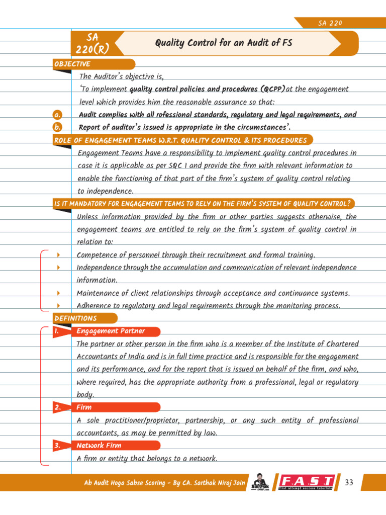 Audit Quality Control Essentials | PDF | Audit | Auditor's Report