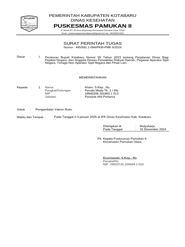 Format Surat Tugas | PDF