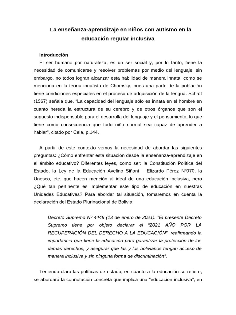 Ensayo Lily Rojas | PDF | Autismo | Enseñando