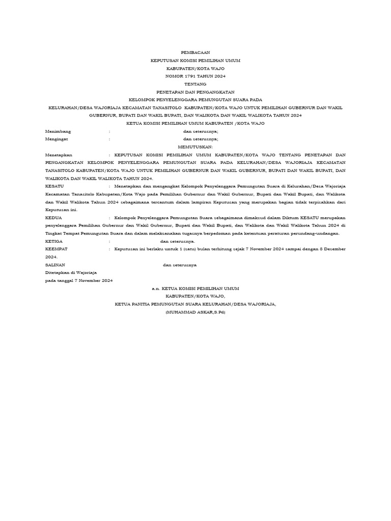 Baca Keputusan KPPS DW (ABJAD) (1) Fix | PDF