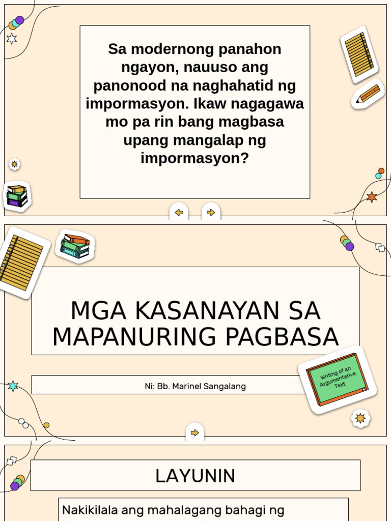 G11 PPT Mga Kasanayan Sa Mapanuring Pagbasa | PDF