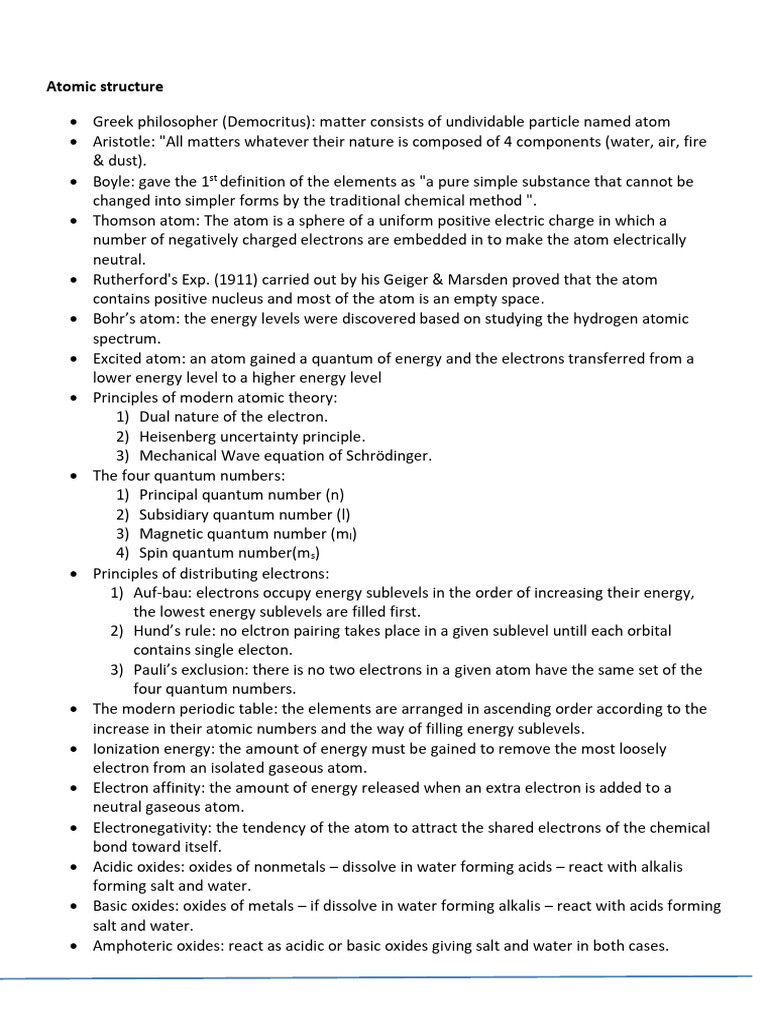 Chemistry 2024 Sec2 Concepts Term 1 | PDF | Atoms | Electron