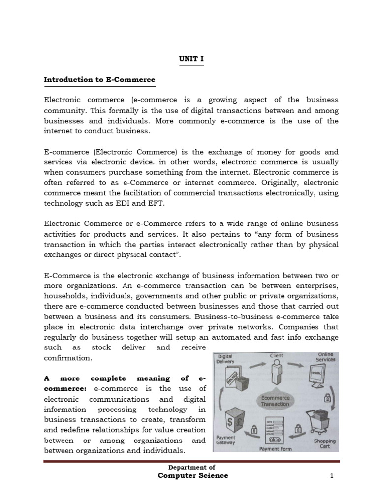 Bcom II Sem Ecommerce-Final | PDF | E Commerce | Service Industries