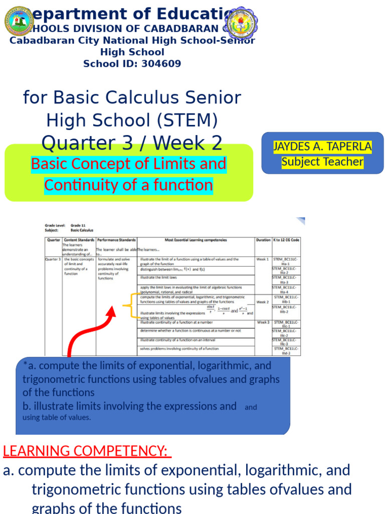 Calculus Limits for STEM Students | PDF | Function (Mathematics) | Exponential Function