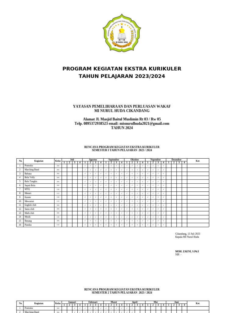 Program Ekstrakurikuler | PDF
