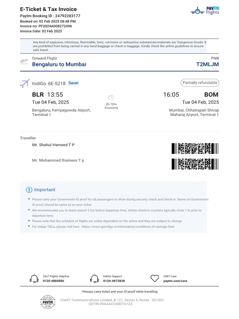 BLR_BOM_04022025_24792283177 | PDF | Aviation