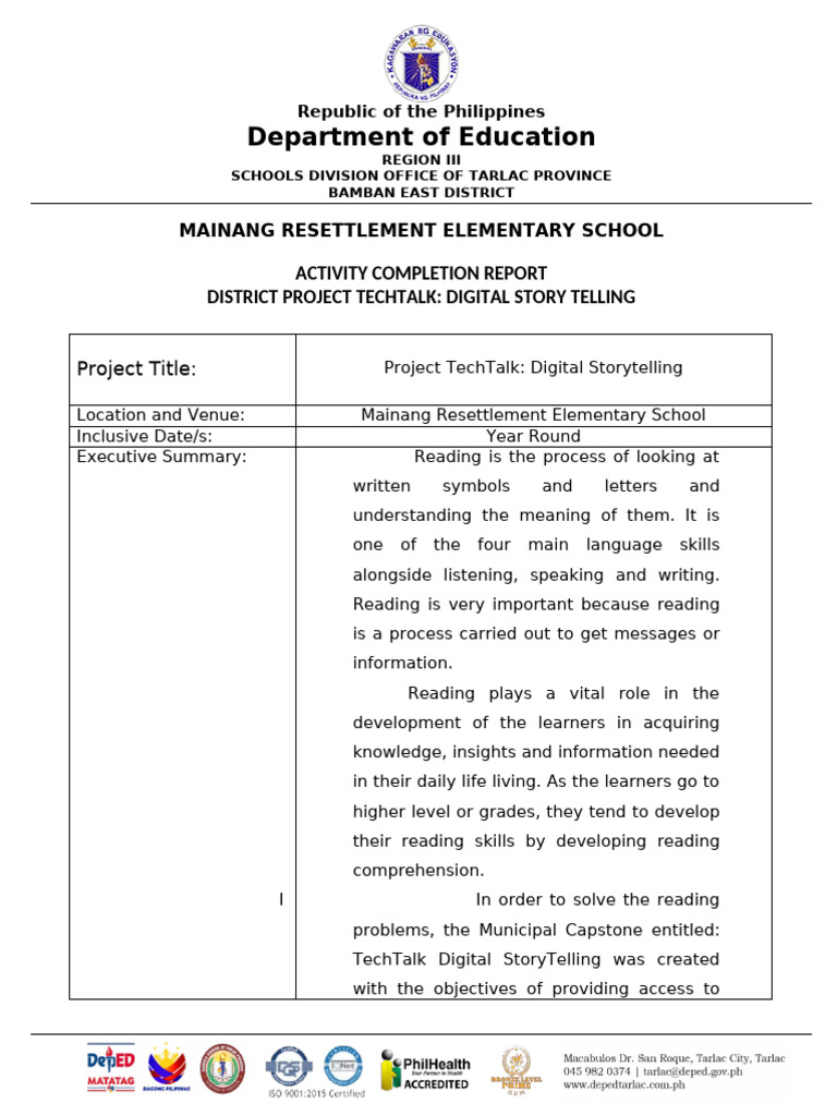 MRES - ACR-Project TechTalk | PDF | Learning | Literacy