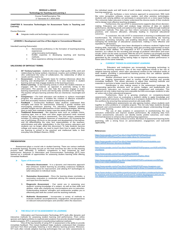 Ttl Course Pack | PDF | Educational Assessment | Educational Technology