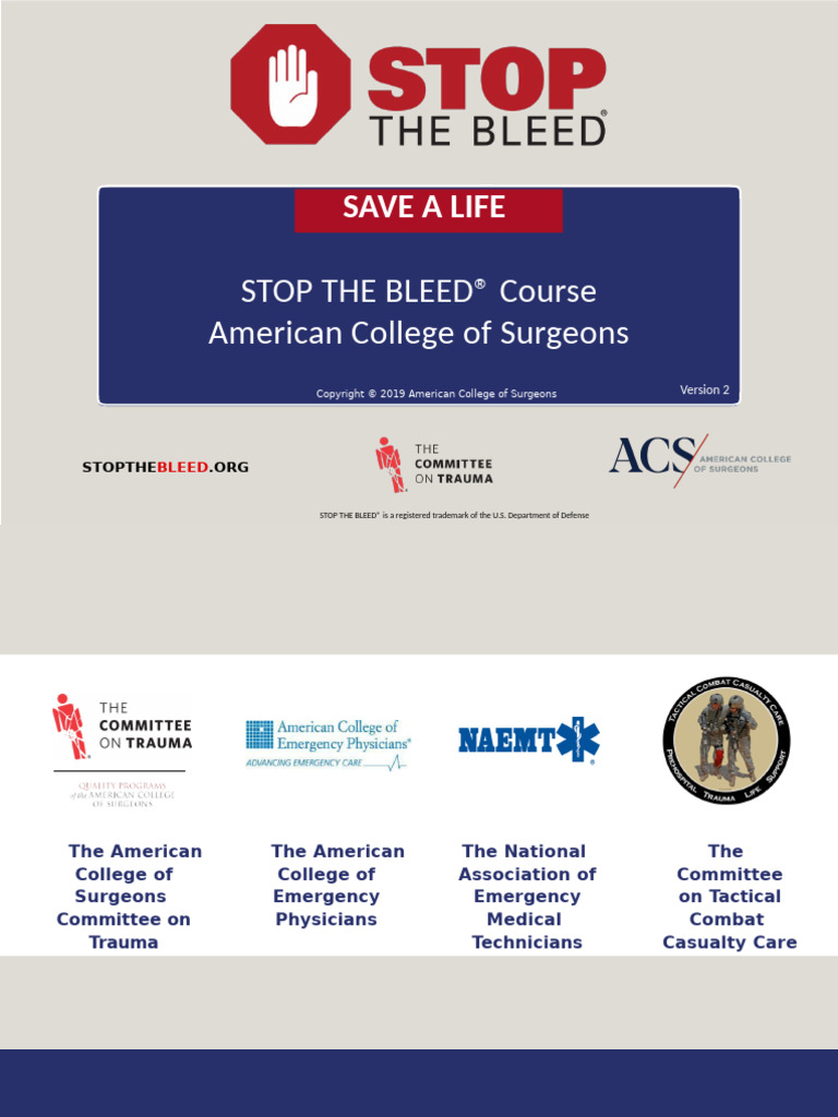 Public Stop The Bleed Presentation | PDF | Medical Specialties ...