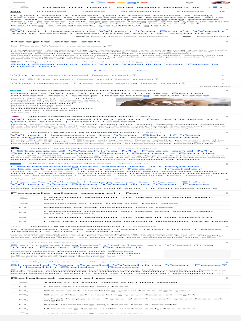 Does Not Using Face Wash Affect Your Face - Google Search | PDF ...