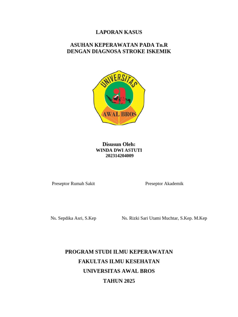 LAPORAN KASUS Stroke Iskemik | PDF