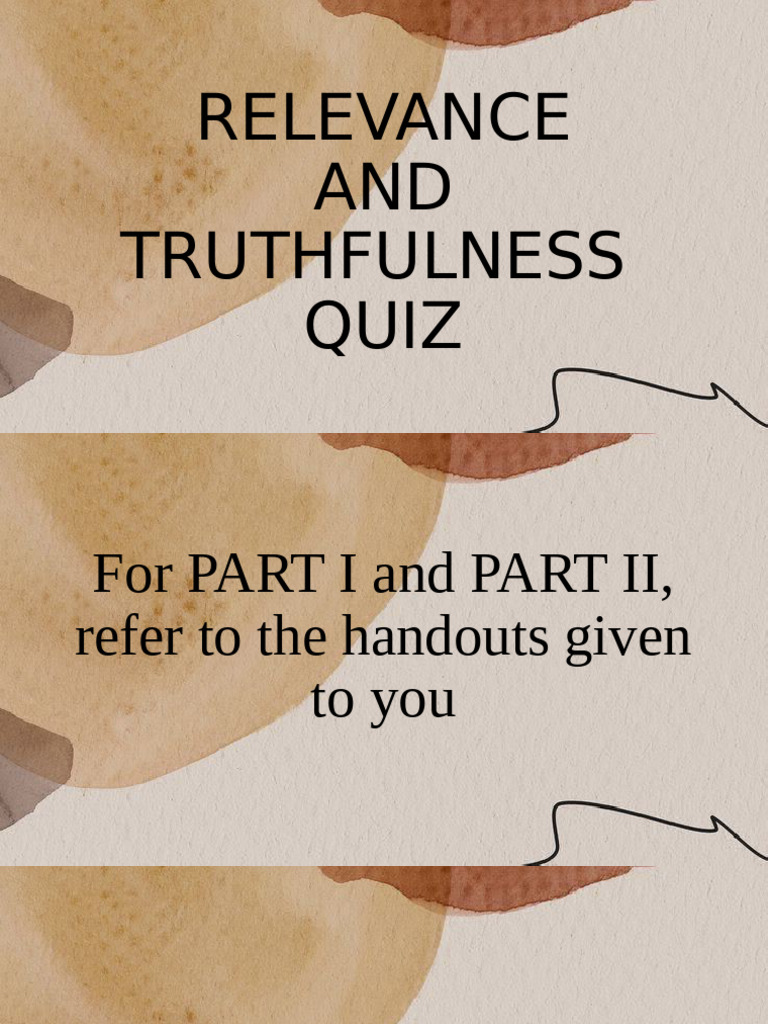 Relevance and Truthfulness Quiz | PDF | Human Communication