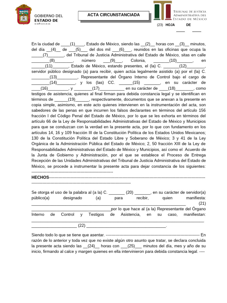 Acta Circunstanciada | PDF | México | Justicia