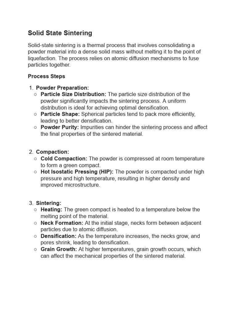 Sintering - Solid State Sintering With Advantages | PDF | Sintering ...