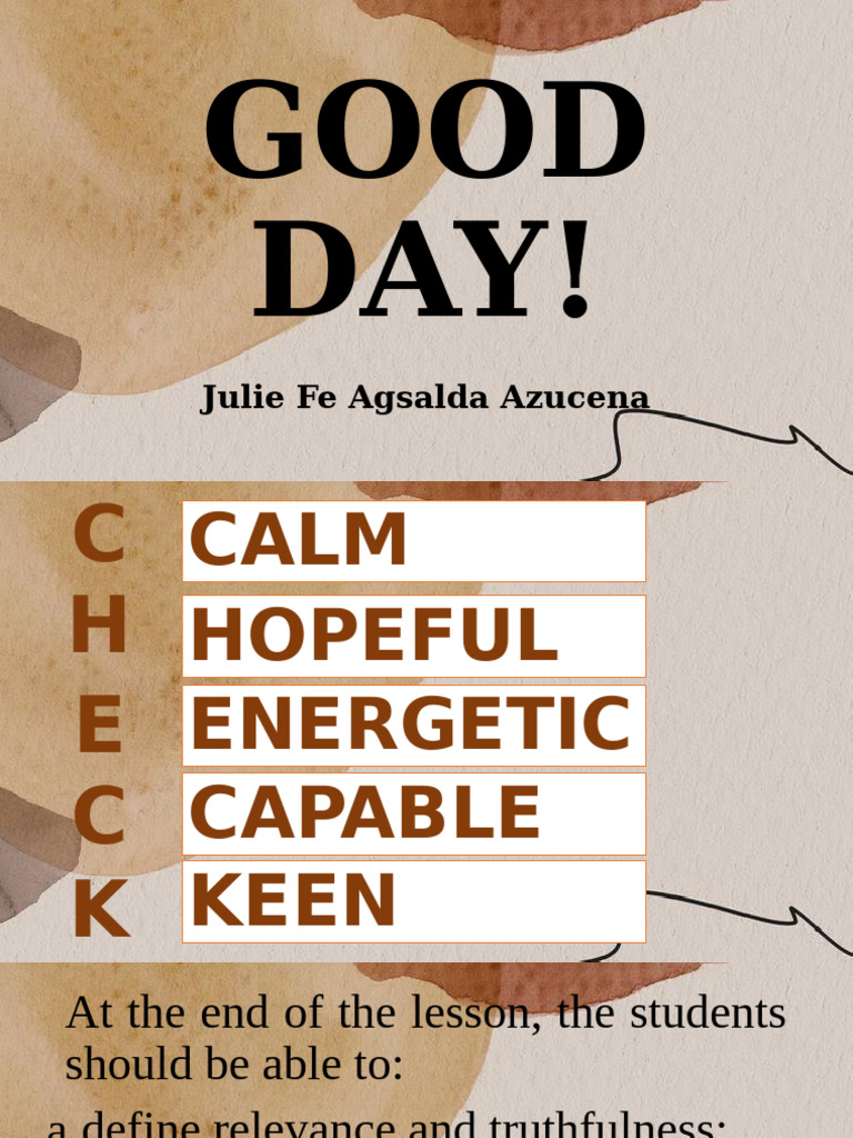 Relevance and Truthfulness | PDF | Relevance | Evidence