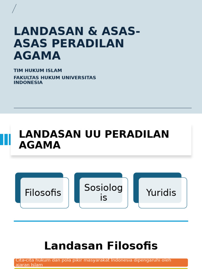 Landasan Dan Asas-Asas Hukum Acara Peradilan Agama | PDF