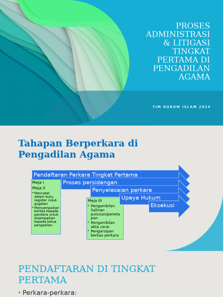 PROSES ADMINISTRASI LITIGASI TINGKAT PERTAMA | PDF